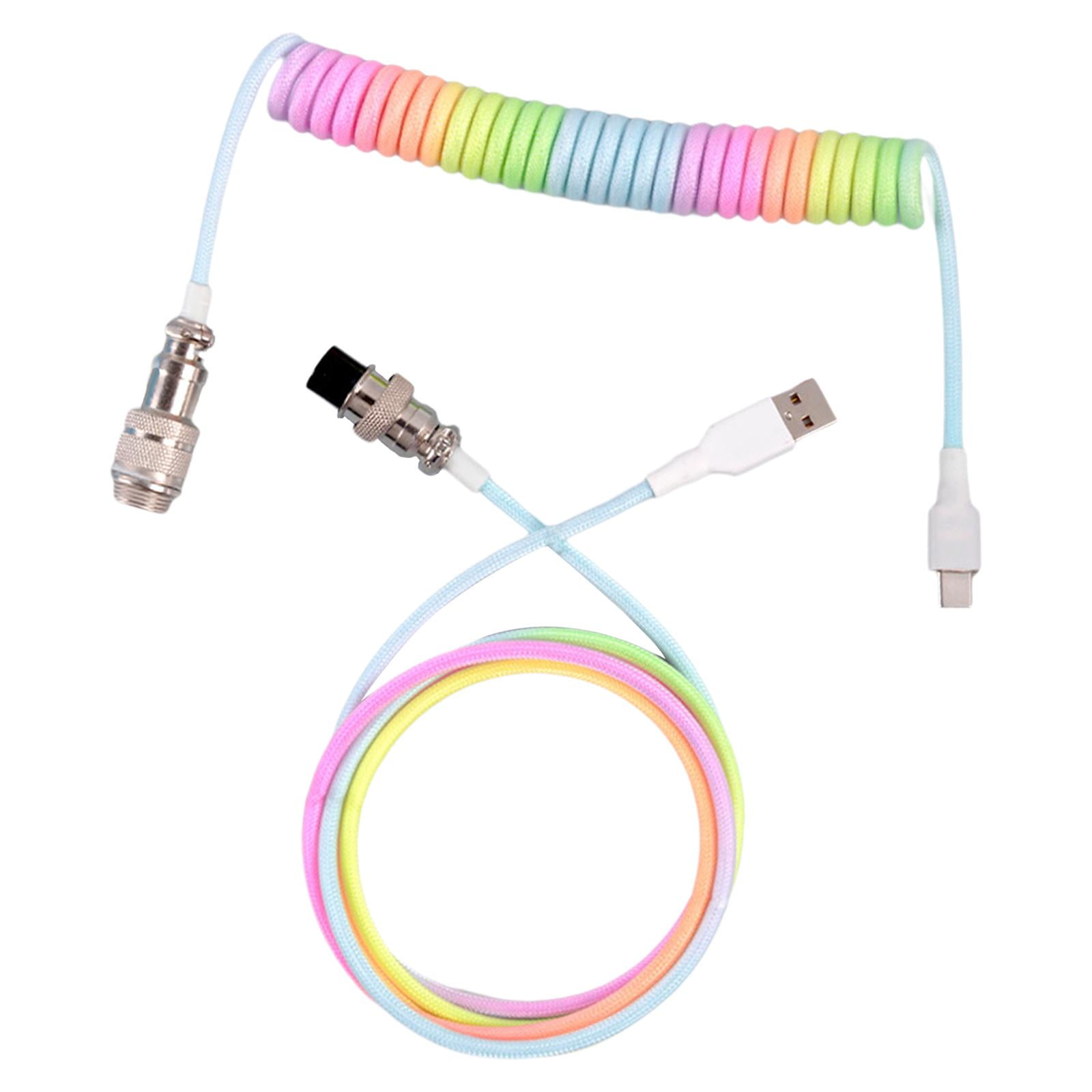 USB Cable Cable Retractable with Metal Connector Coiling Spring Cable ...