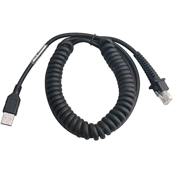USB Cable Coiled 3 Meter, Type A USB to RJ45 Barcode Scanner Cable for ...