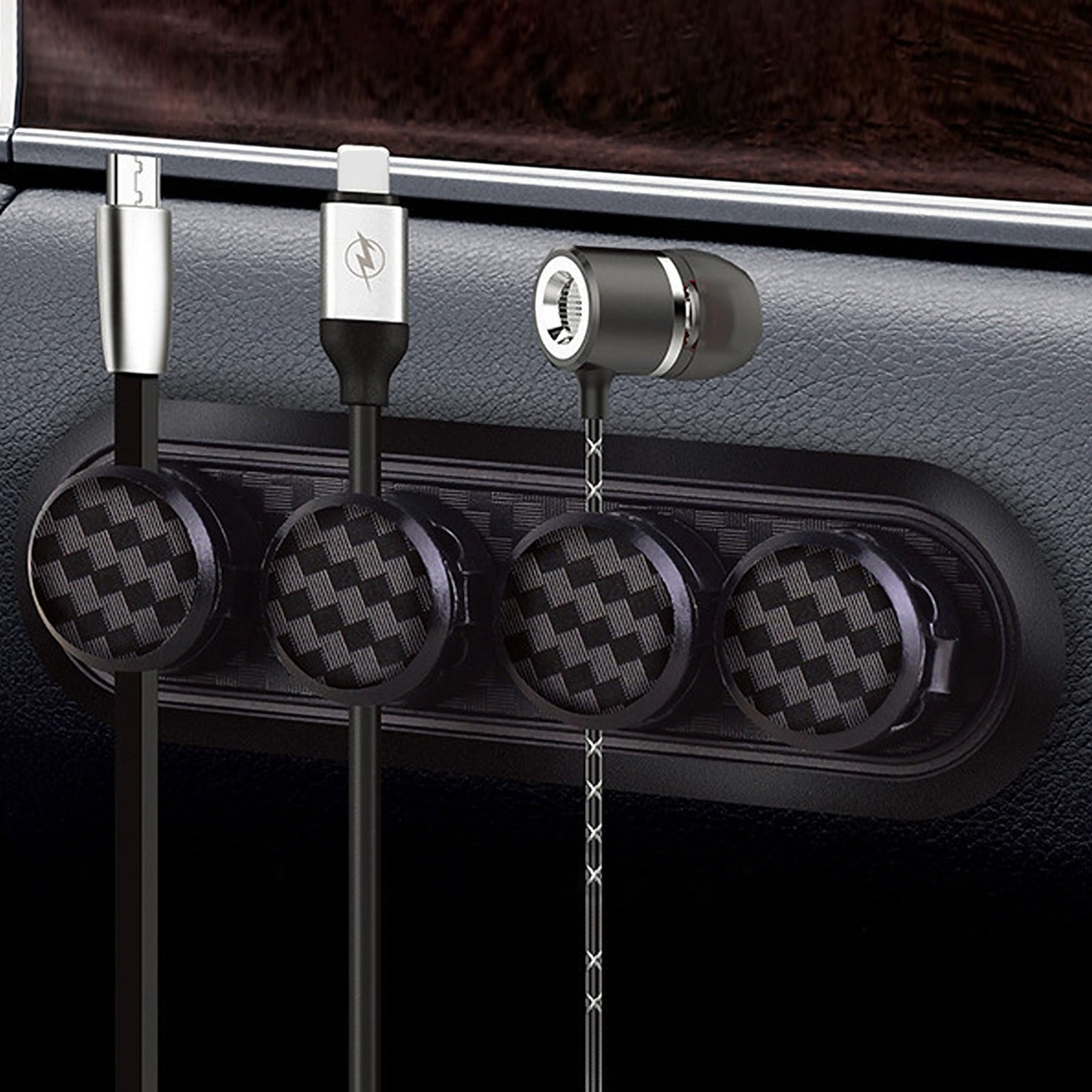 USB Cable organizer, 4 Slot Cord Clip, Self-Adhesive Power Cable Holder ...