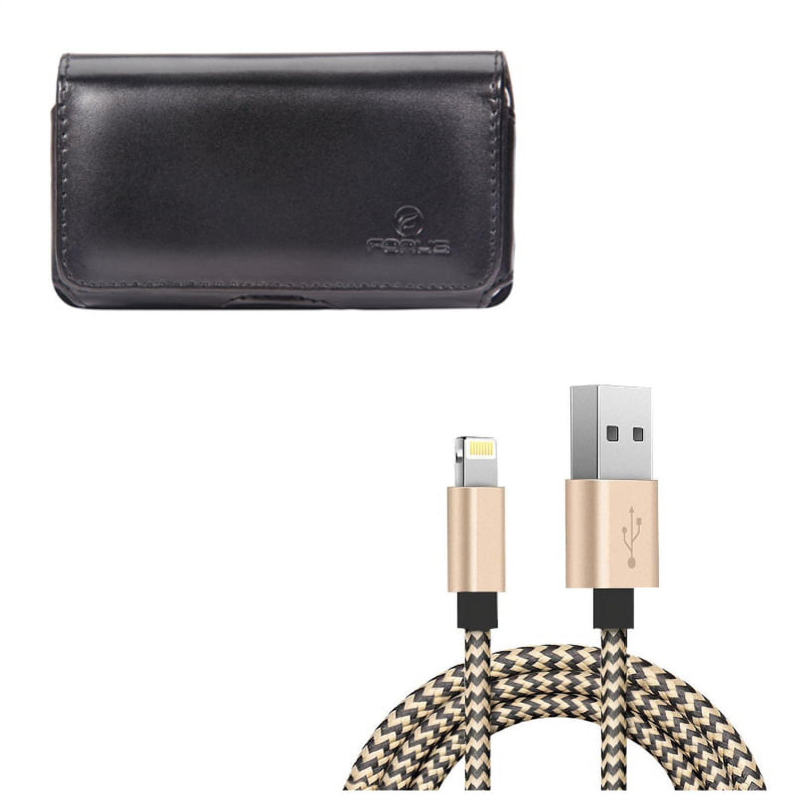 USB Cable w Case Belt Clip for iPhone XR/8 PLUS/7 Plus/6S Plus/6 Plus - 6ft Charger Cord Power ...