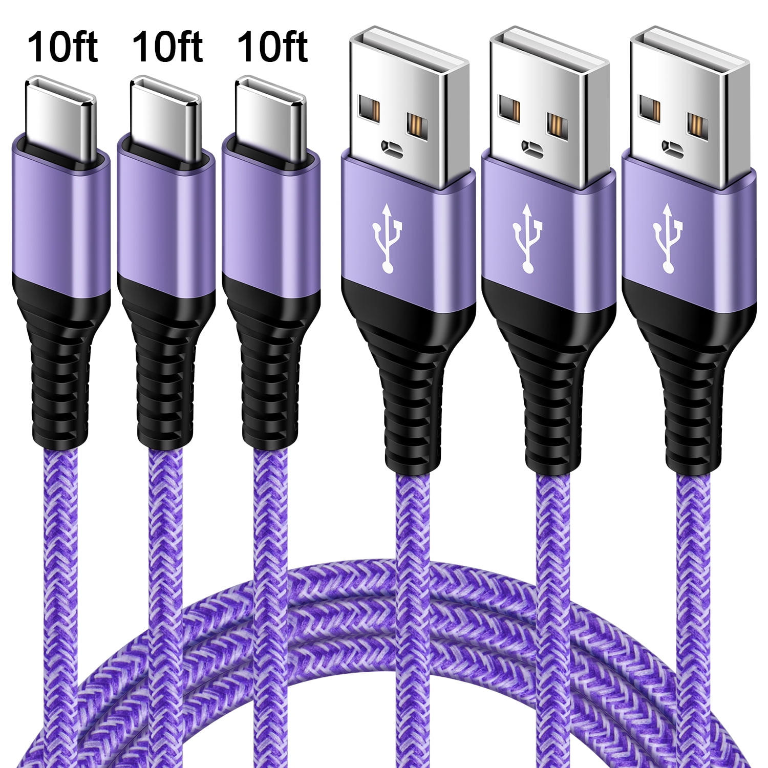 USB Cables,Type C Charging Cable 10ft Type C Cables 10ft-3PACK,ABCPOW ...