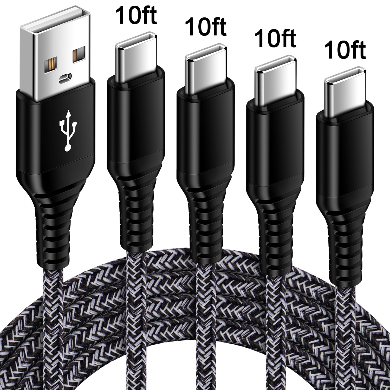 USB Cables,Type C Charging Cable 10ft Type C Cables 10ft-4PACK,ABCPOW ...
