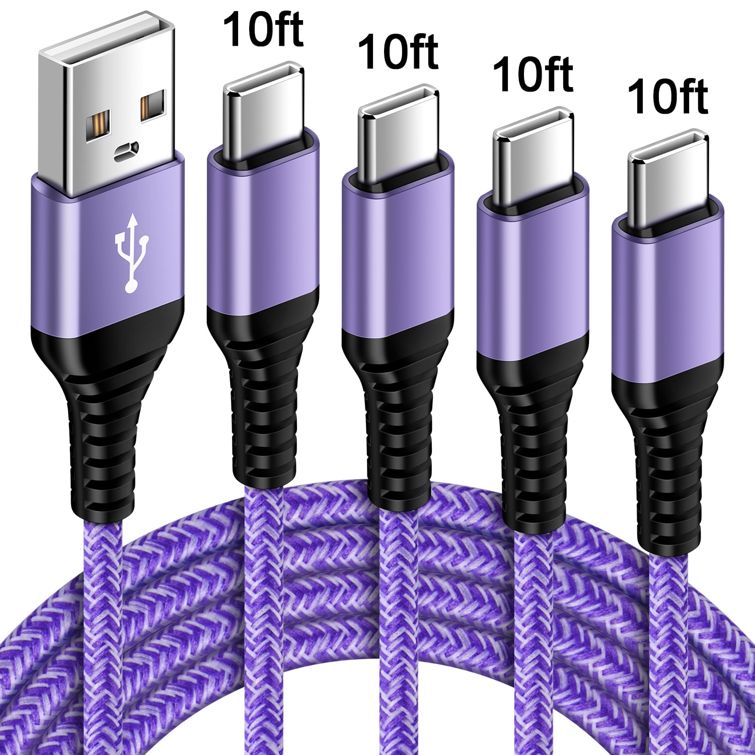 USB Cables,Type C Charging Cable 10ft Type C Cables 10ft-4PACK,ABCPOW ...