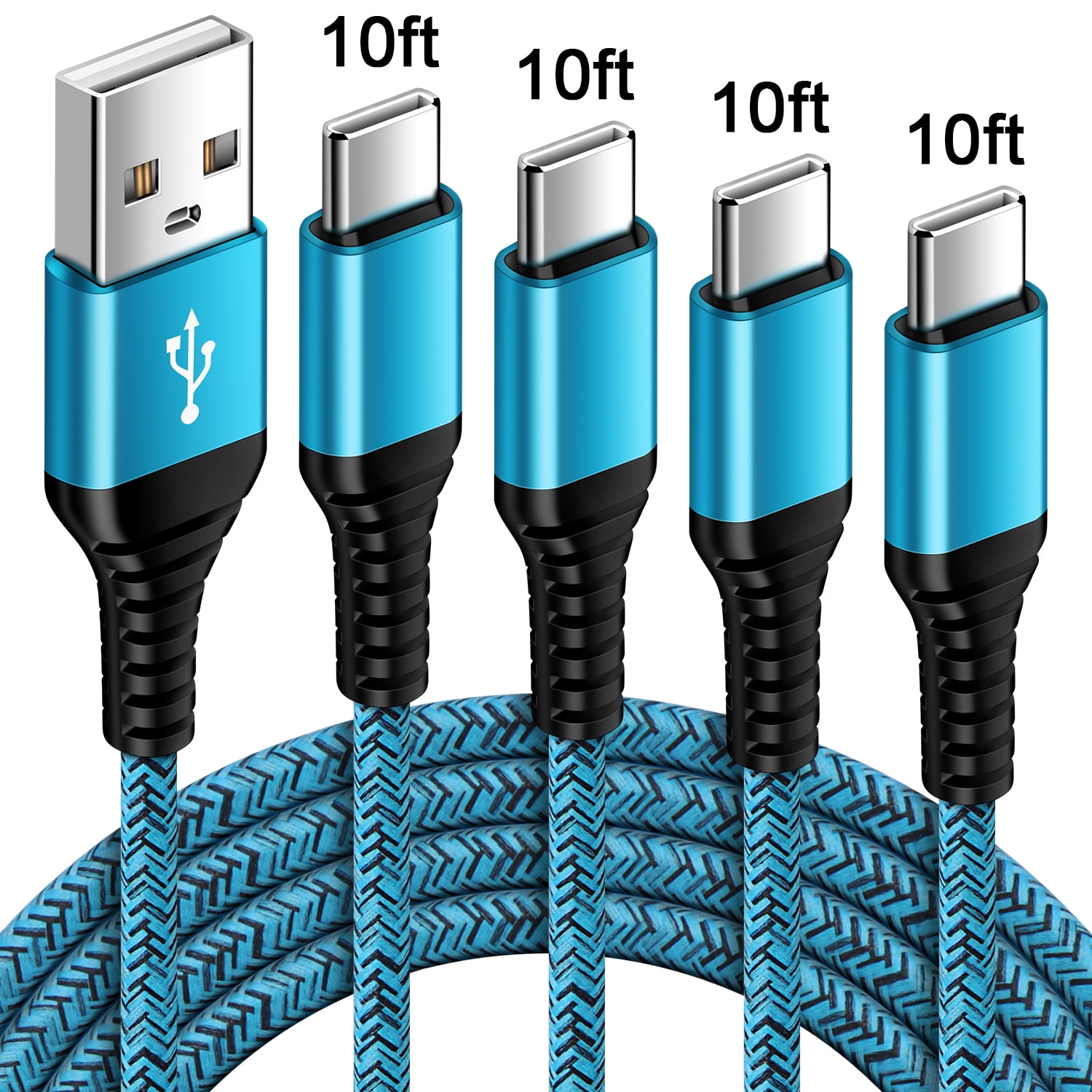 USB Cables,Type C Charging Cable 10ft Type C Cables 10ft-4PACK,ABCPOW ...