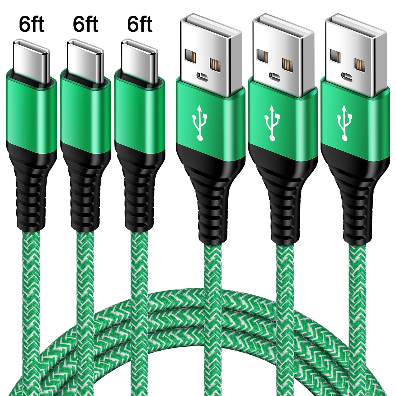 USB Cables,Type C Charging Cable 6ft Type C Cables 6ft-3PACK,ABCPOW USB ...