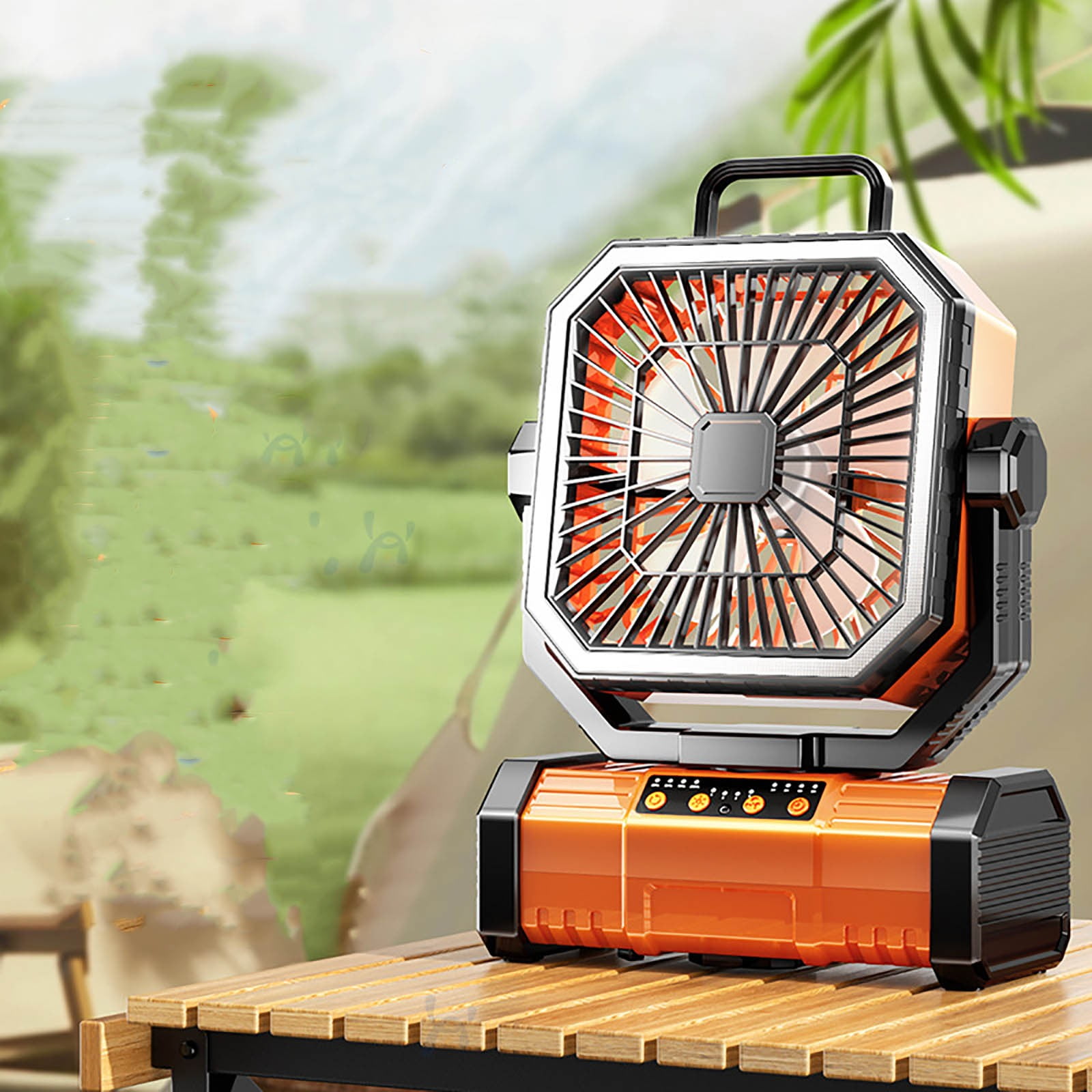 USB Camping Fan, Portable Adjustable Wind Speed Cooler, Emergency Charging Function Tent Light ...