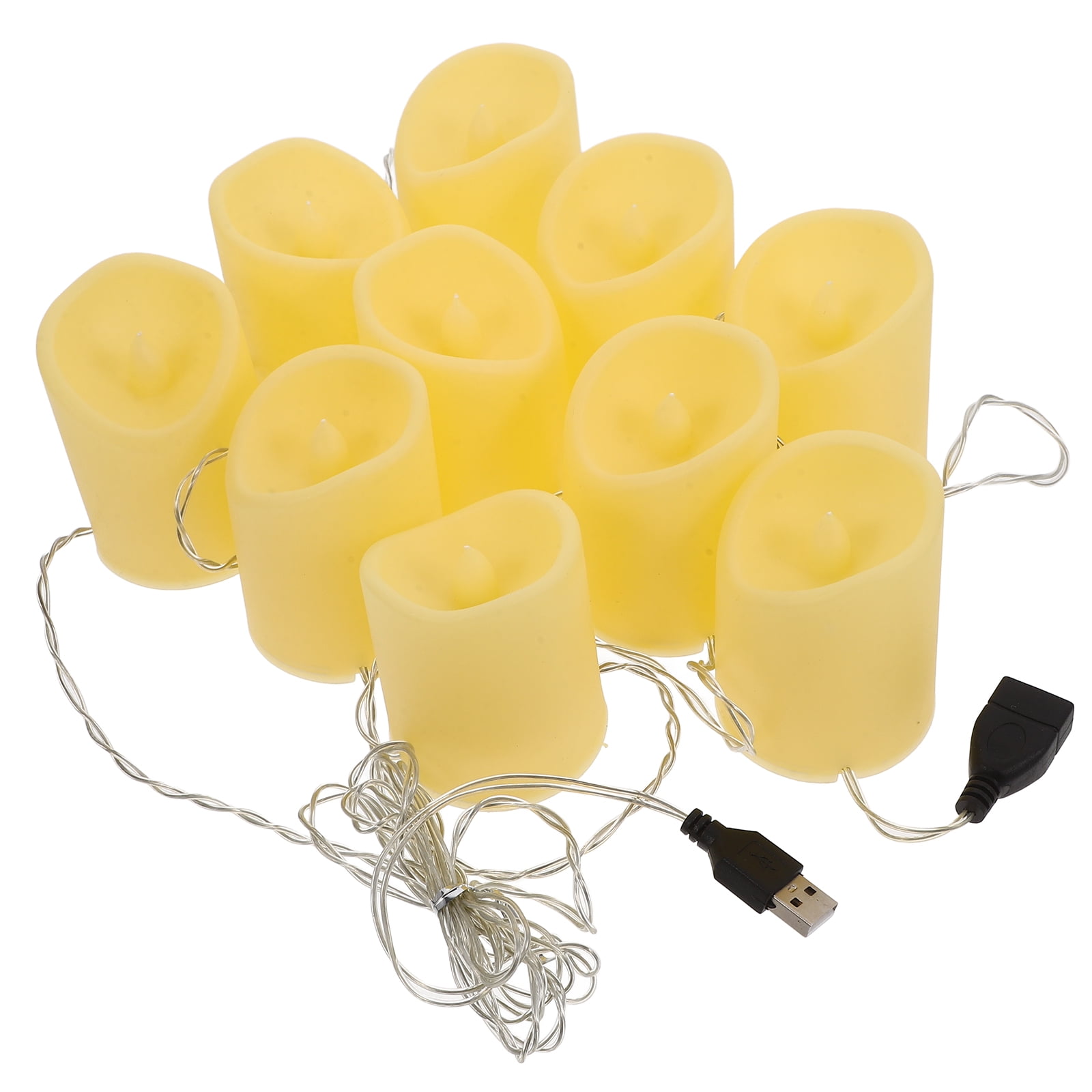 USB Candle LED Glitter Candles Proposal Light Decorations Rechargeable ...