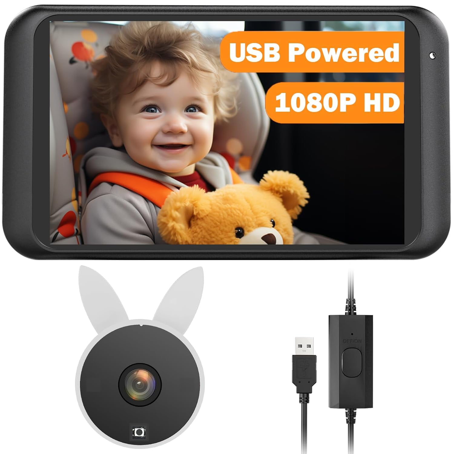 USB Car Camera for Baby : Baby Car Camera with 1080P Crystal Clear ...