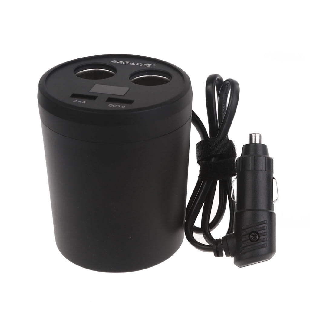 USB Car Charger Splitter QC3.0 Double USB Charging Ports Cup Shaped ...