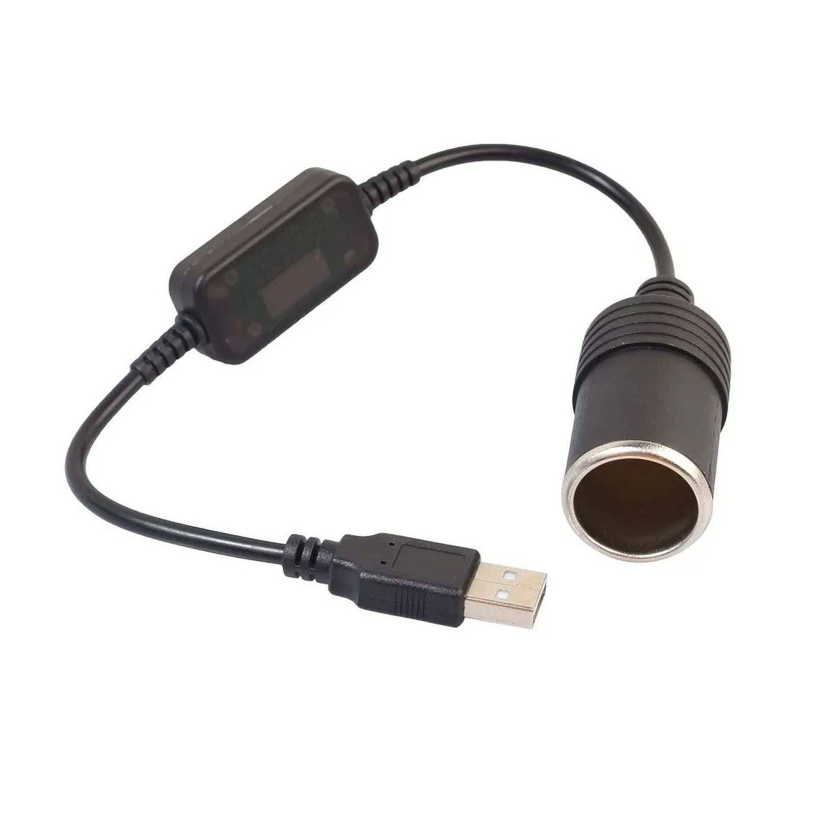 USB Car Cigarette Lighter Socket USB 5V To 12V Converter Adapter Wired Controller Plug Connector ...