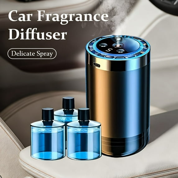 USB Car Essential Oil Diffuser - Compact LED Light Auto Shutdown Silent ...