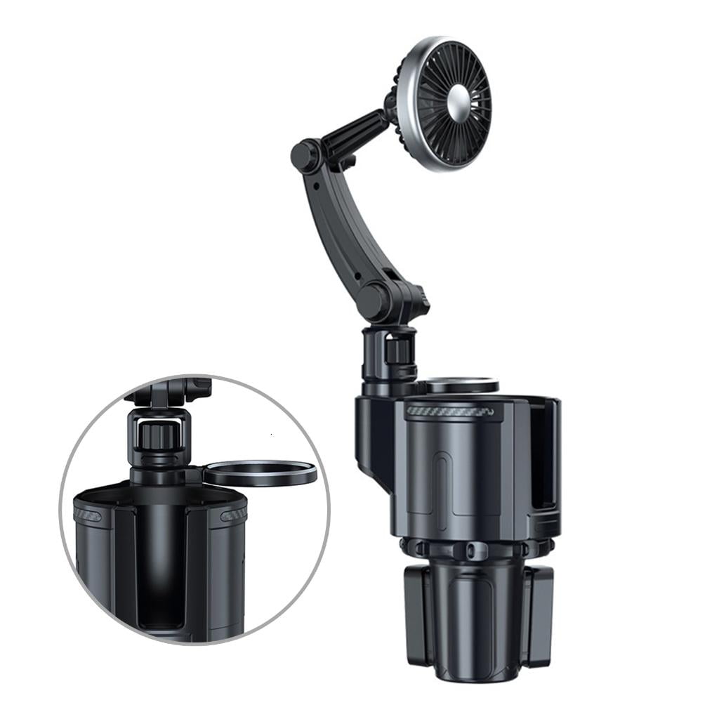 USB Car Fan Mounted Cup Holder Powerful Speed with Adjust Direction 360°Rotate for Travel ...