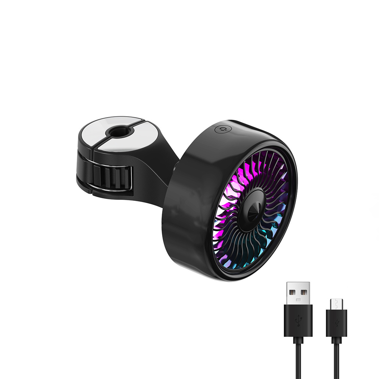 USB Car Fan,car Seat Hook Fan With Rotating RGB Light Cool Fan For Back ...