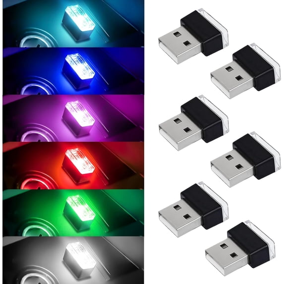 USB Car Interior Atmosphere Lamps, Portable Auto Ambient Lighting Kit ...