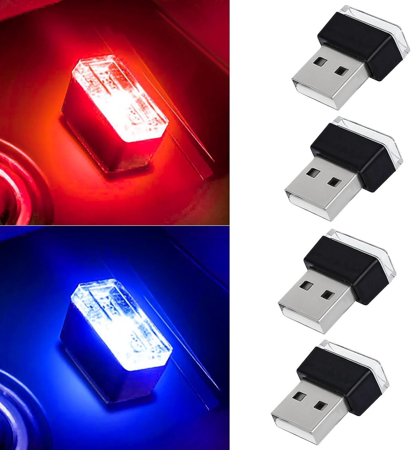USB Car Interior Atmosphere Lamps, Portable Auto Ambient Lighting Kit ...