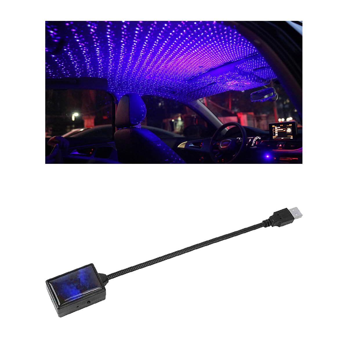USB Car Roof Star Night Light, Portable Adjustable LED Show Romantic ...