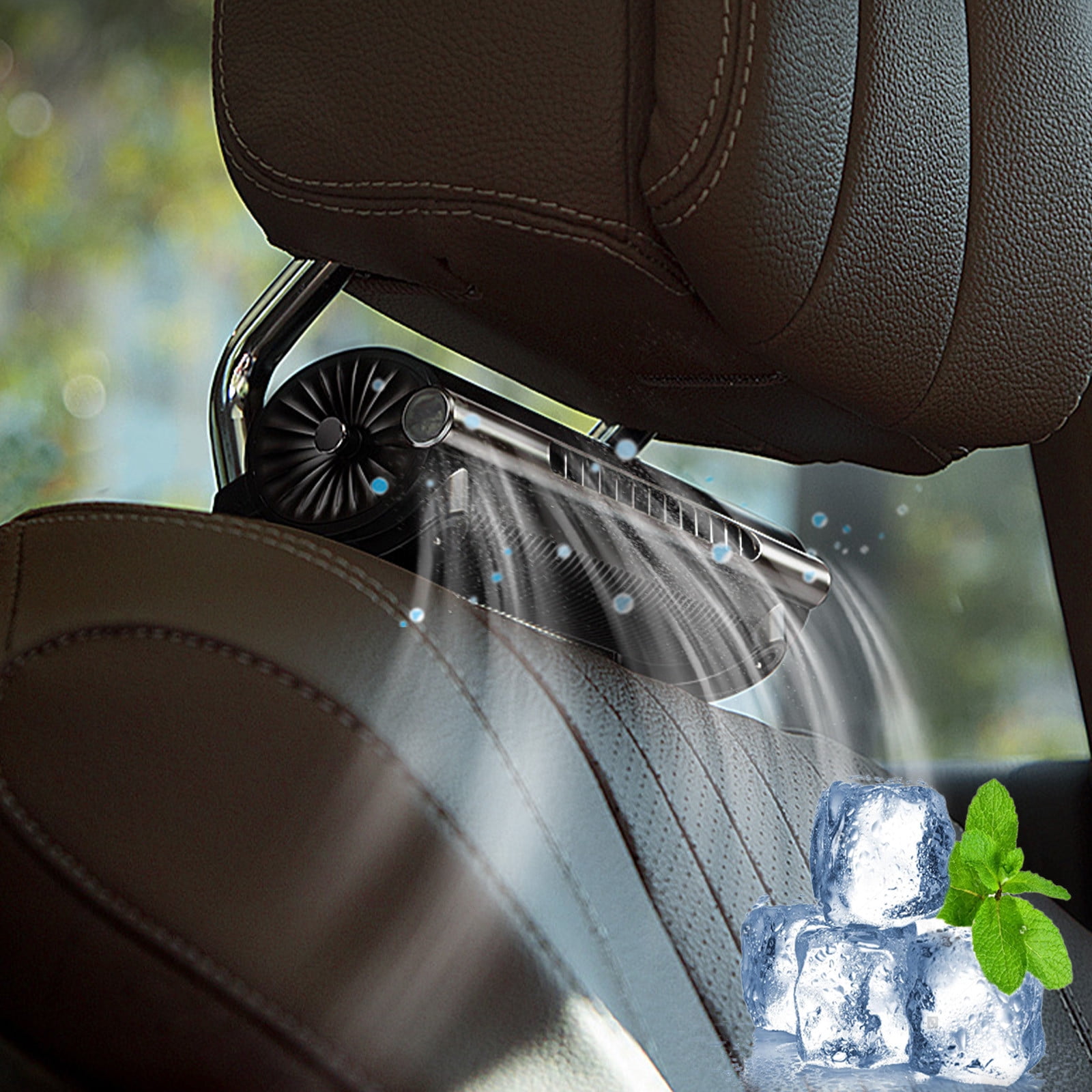 USB Car Seat Cooling Fan With Elastic Belt 3 Wind Speeds Space-Saving ...