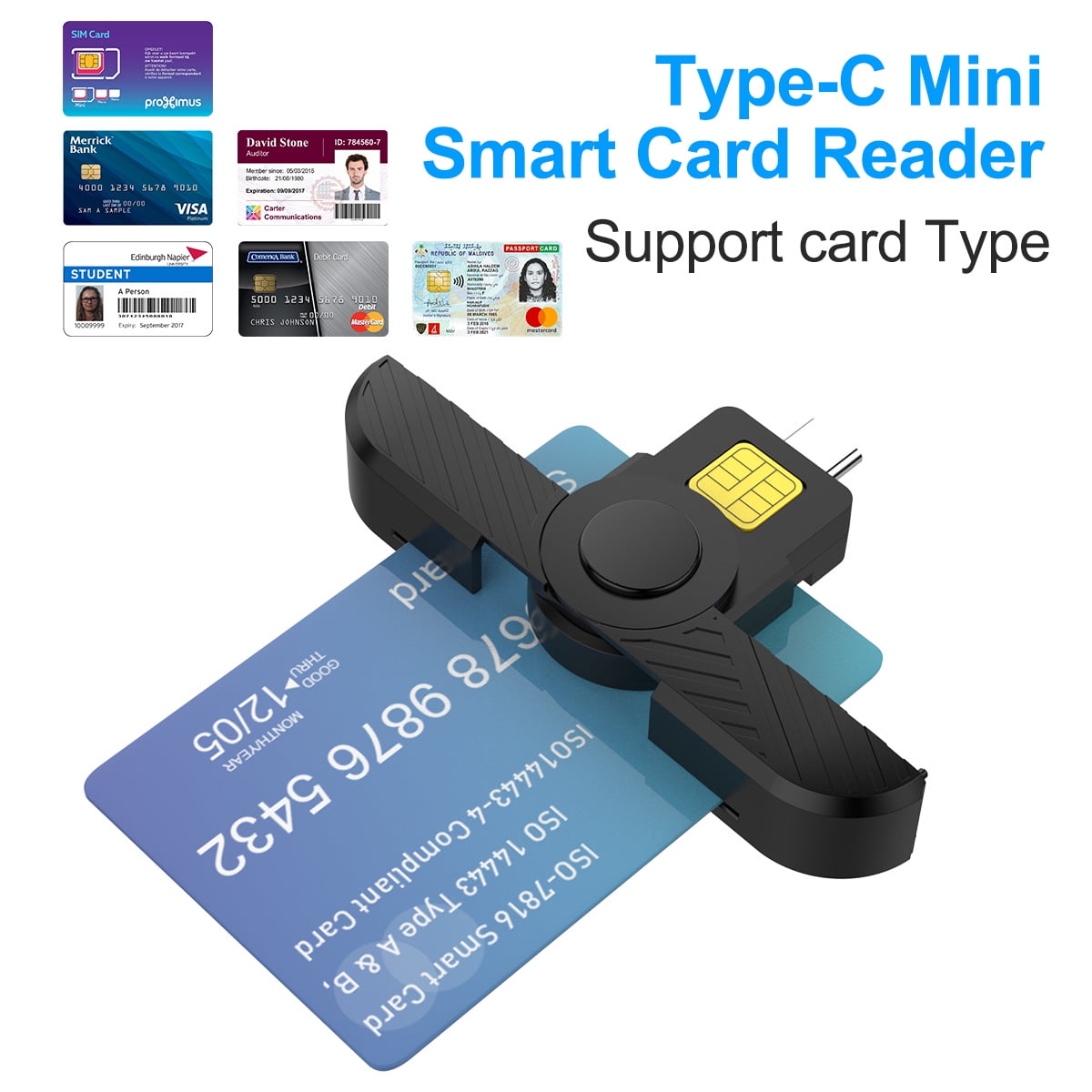 USB Card Reader Type-C USB Common Access CAC for SIM Chip ID Card ...