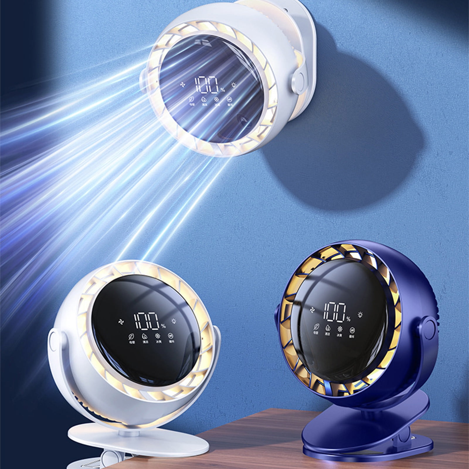 USB Chargeable Chiller Fan, 4-Speed Portable Air Circulator, Quiet ...