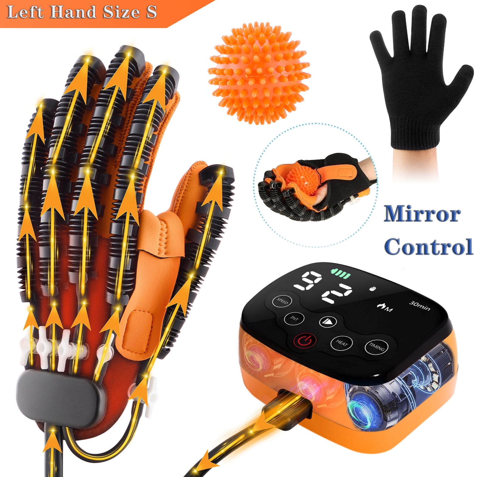 Heated Hand Rehabilitation Robot Gloves - Stroke Recovery Equipment for ...