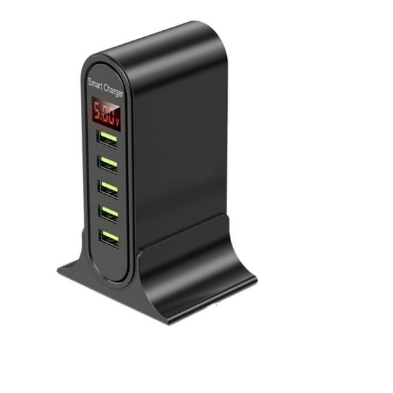 USB Charger,5 Port With LED Display Multi USB Charging Station ...