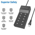 10-Port USB Charger, 5V 10A(50W), Ideal for Multiple Devices, Travel ...