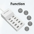 USB Charger,5V 10A(50W) USB Charging Station with 10-Port Family-Sized ...