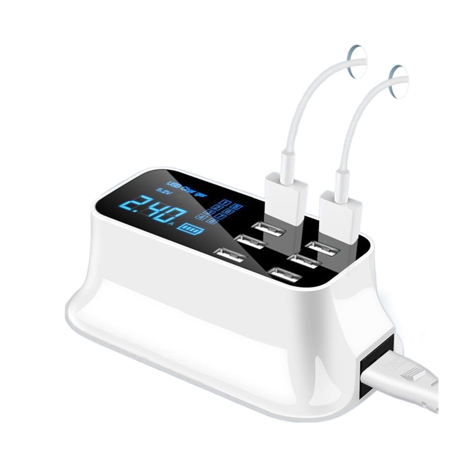 USB Charger,8 Port Digital Display Quick Charge Fast Charging Adapter ...