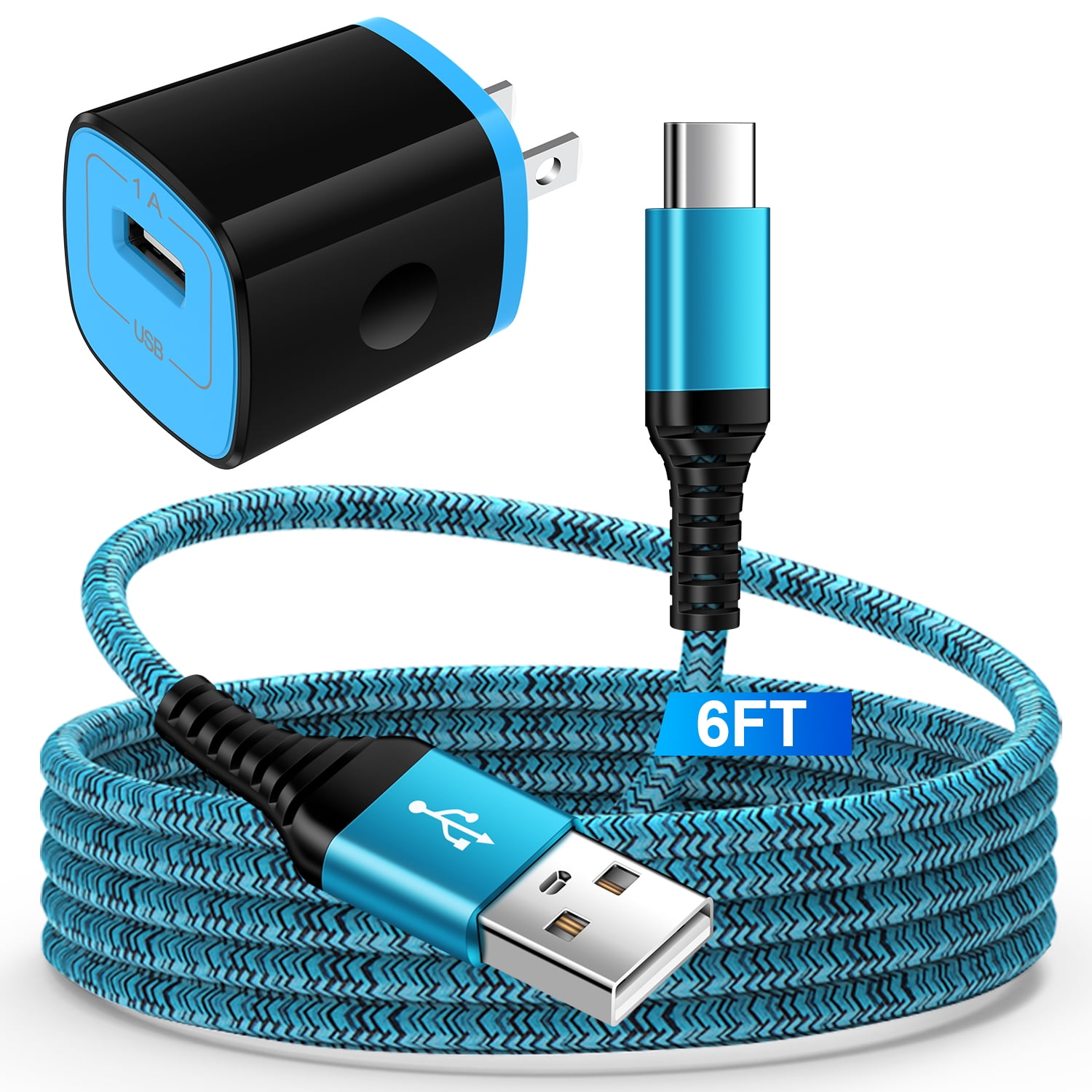 USB Charger Block,ABCPOW 1A USB Wall Charger Block with 1pc Nylon ...