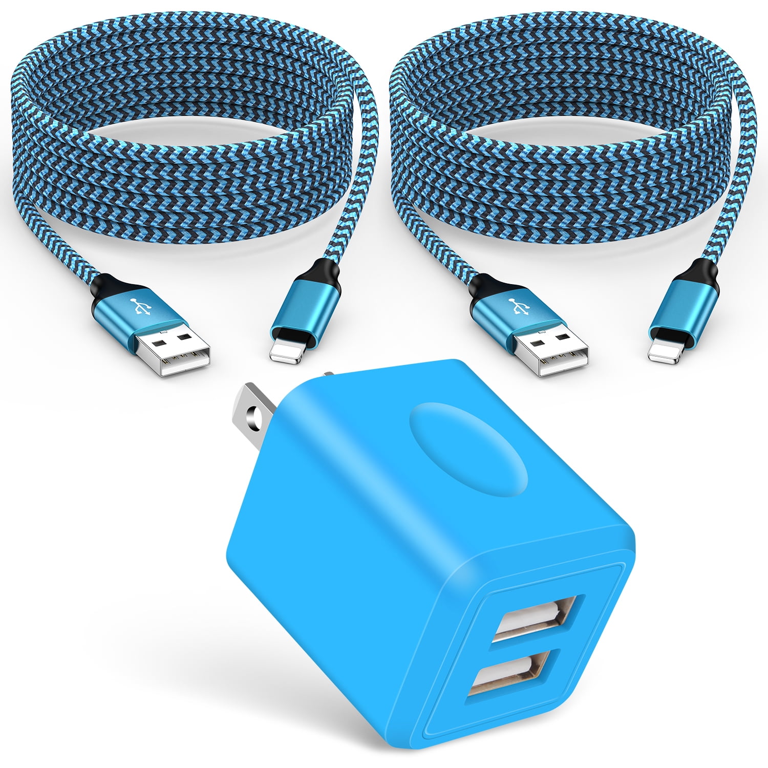 USB Charger Block Cable Compatible for iPhone,GAEF 2Port Wall Charger ...