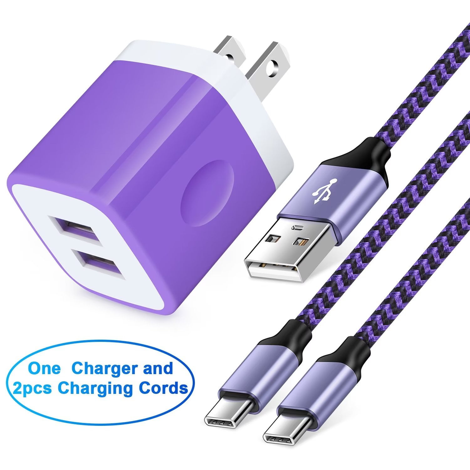 USB Charger Block,FiveBox USB Wall Charger Block with 2PACK Android ...