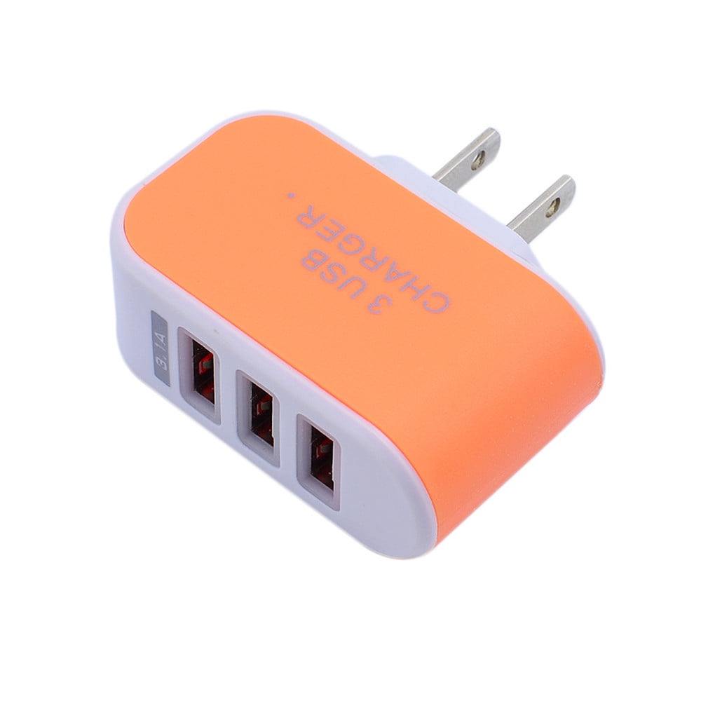 USB Charger Block Multiple Ports, 3 Ports Wall Adapter Portable Charger ...