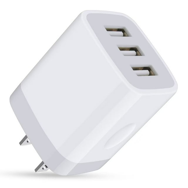 USB Charger Block,USB Wall Charger Adapter 1Pack FiveBox 3.1A 3-Ports ...