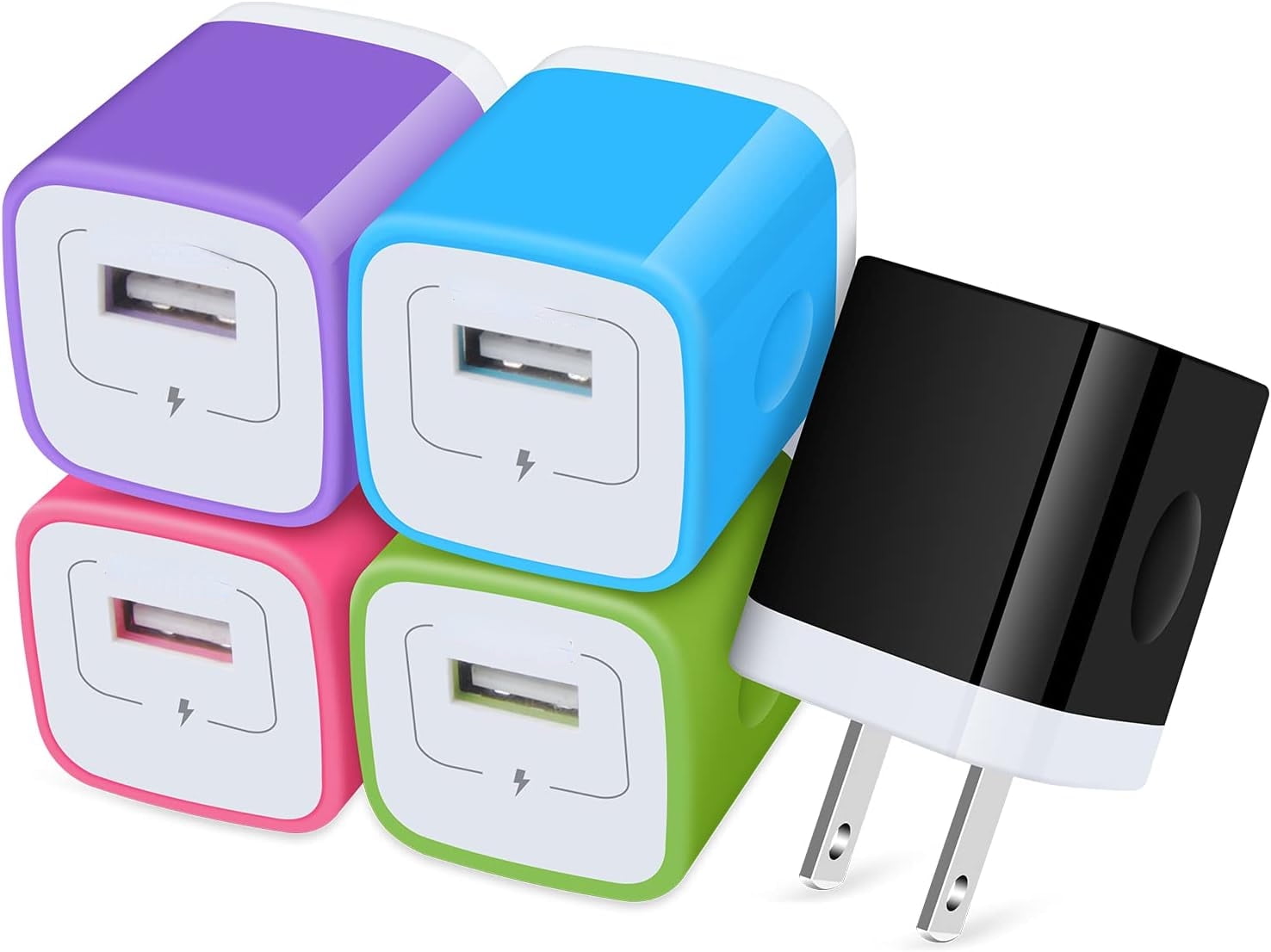 USB Charger Cube, Wall Charger Plug, 1A 1-Port USB Power Adapter ...