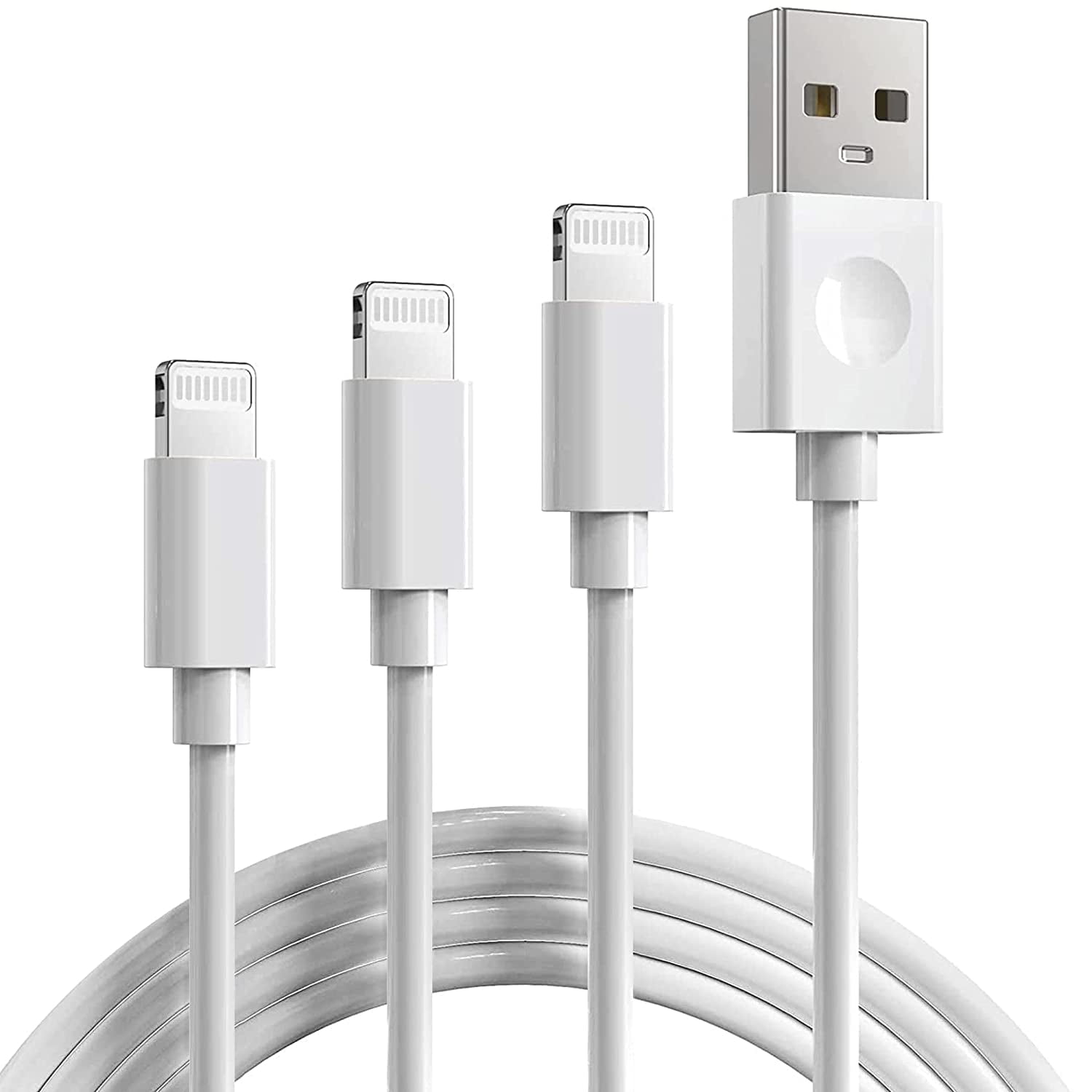 USB Charger Lightning Cable 10FT Foot Long for iPhone/iPad - White (2 ...