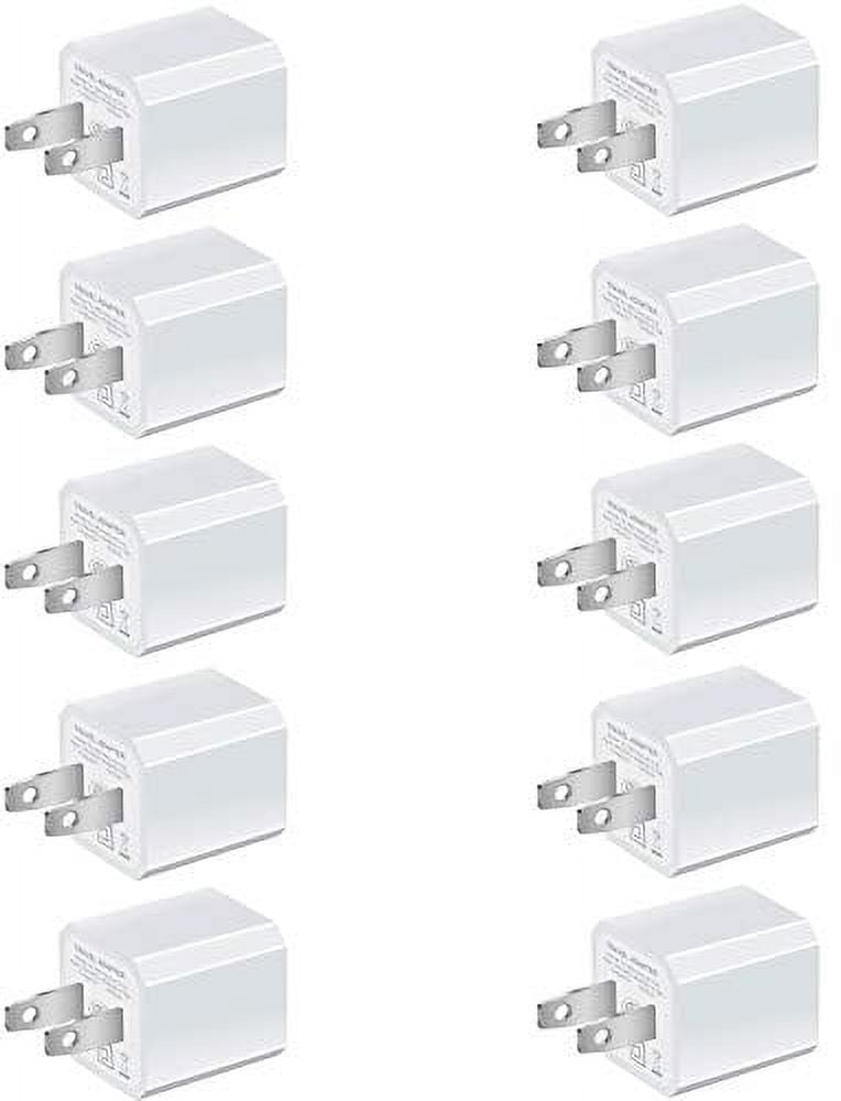 USB Chargers Power Adapter Black 1.0A Cubes for Outlet 2-Pin Plug ...