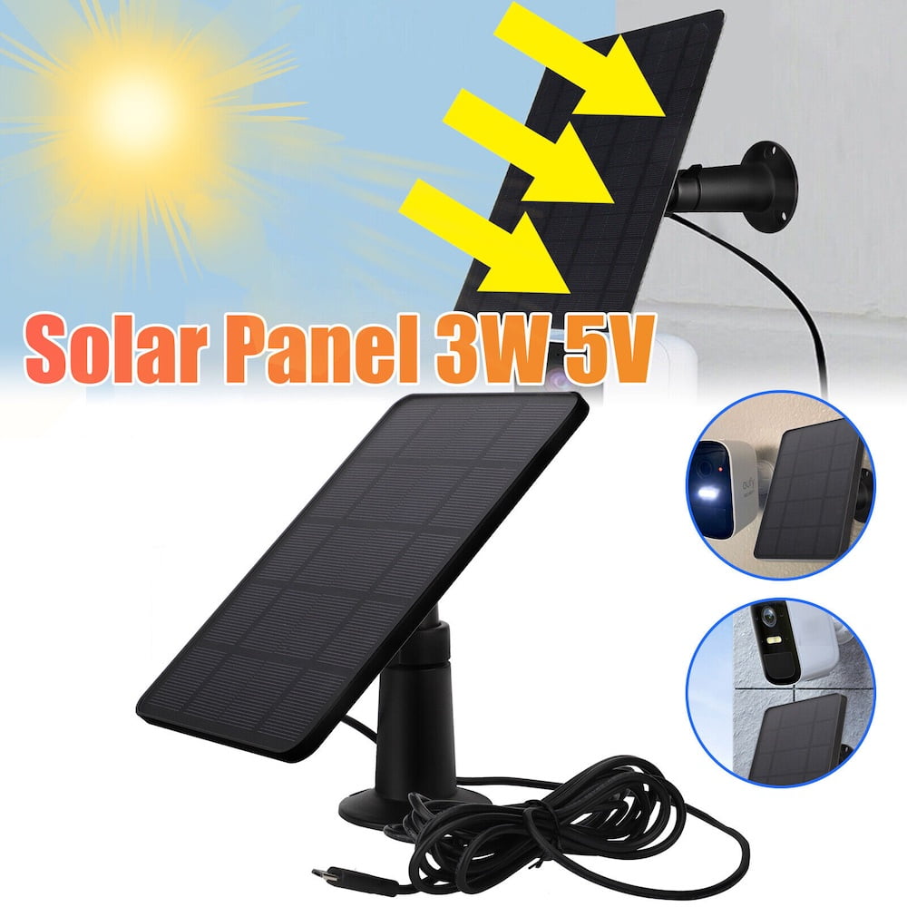 USB Charging 360° Adjustable 3W 5V Solar Panel Power for Security ...