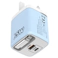USB Charging Power Adapter 2 Port Chargers Block Hub with Retractable ...