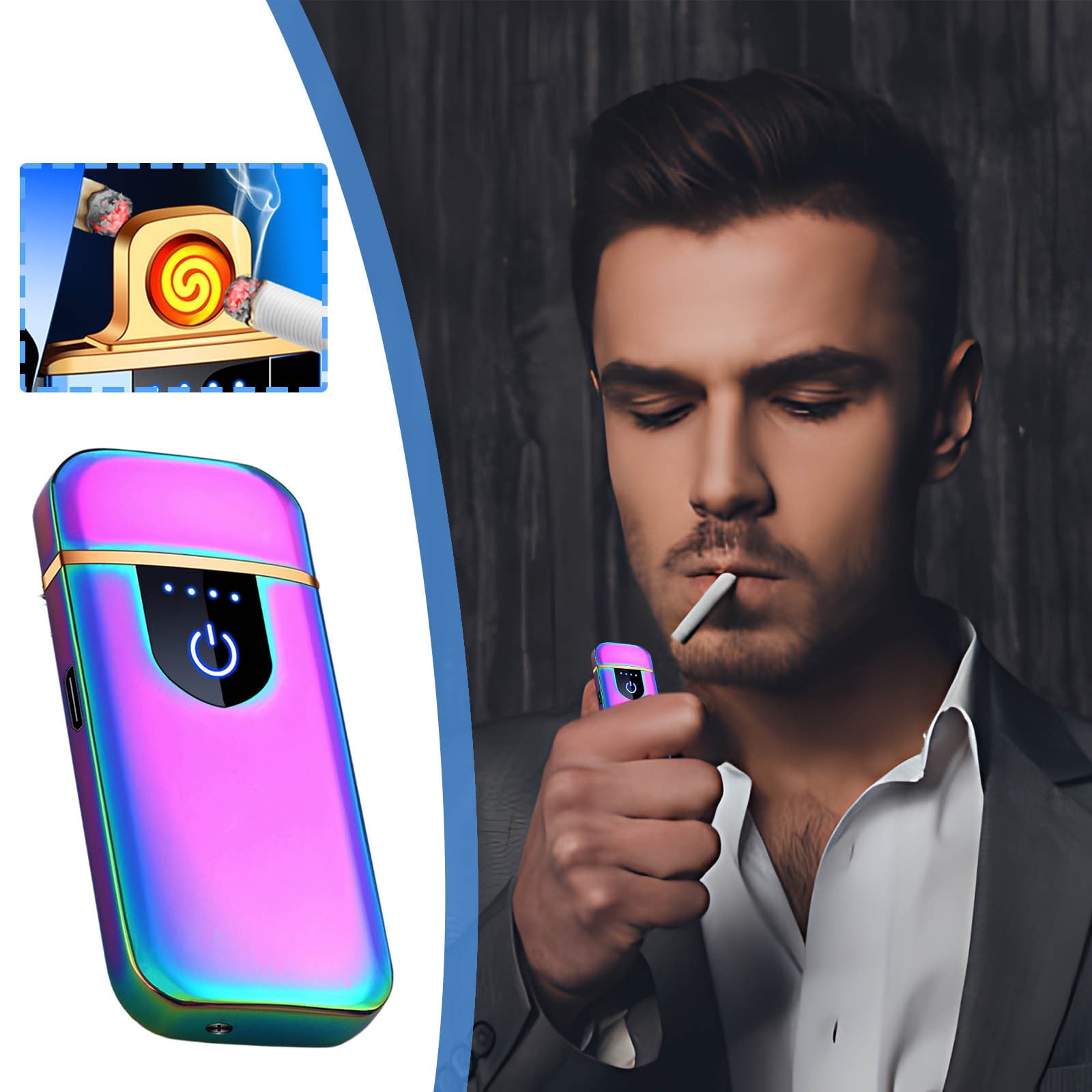 USB Charging Rechargeable Flameless Lighter | Slim Windproof Electronic ...
