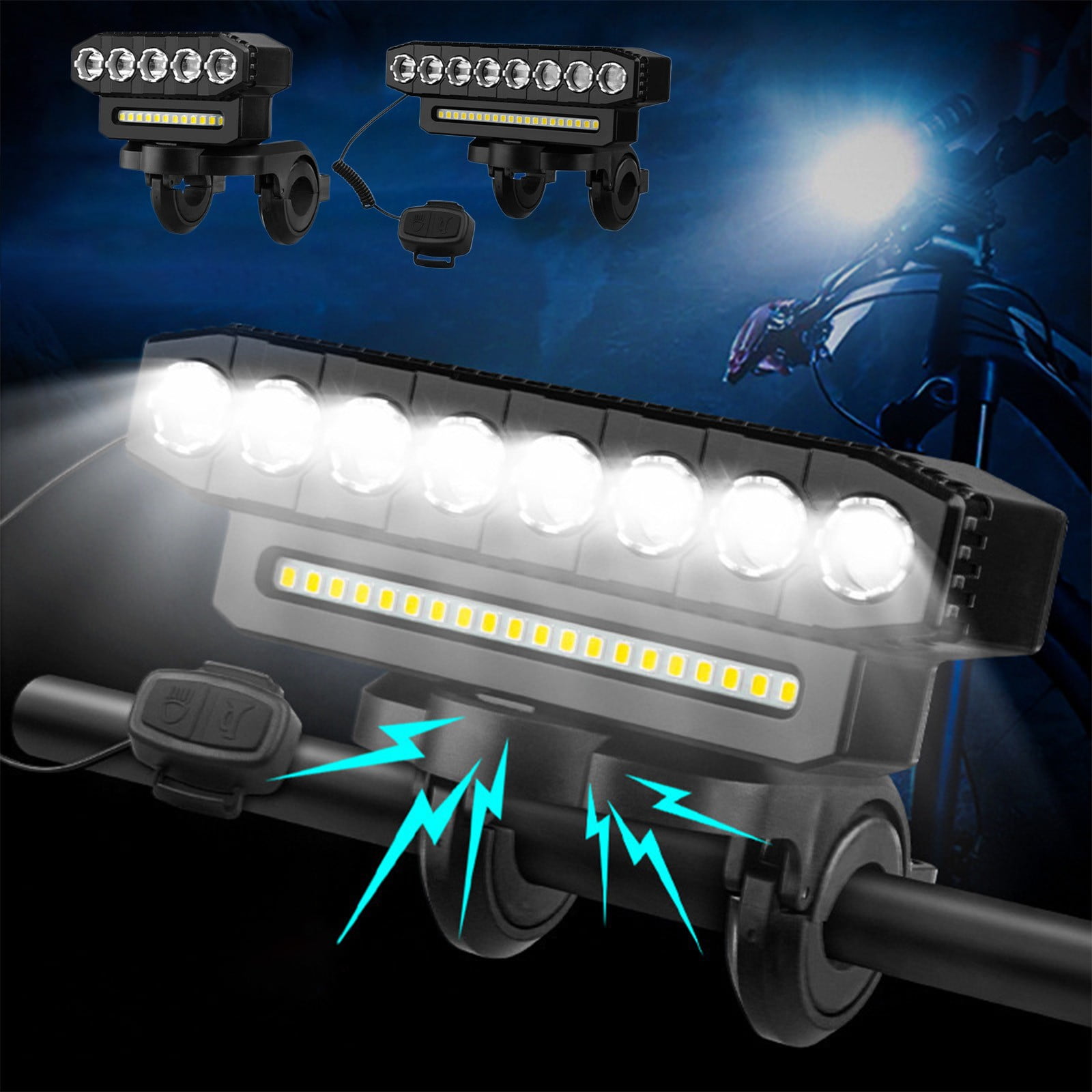 USB Charging Riding Light, High Low Beam Headlight, Waterproof, Durable ...