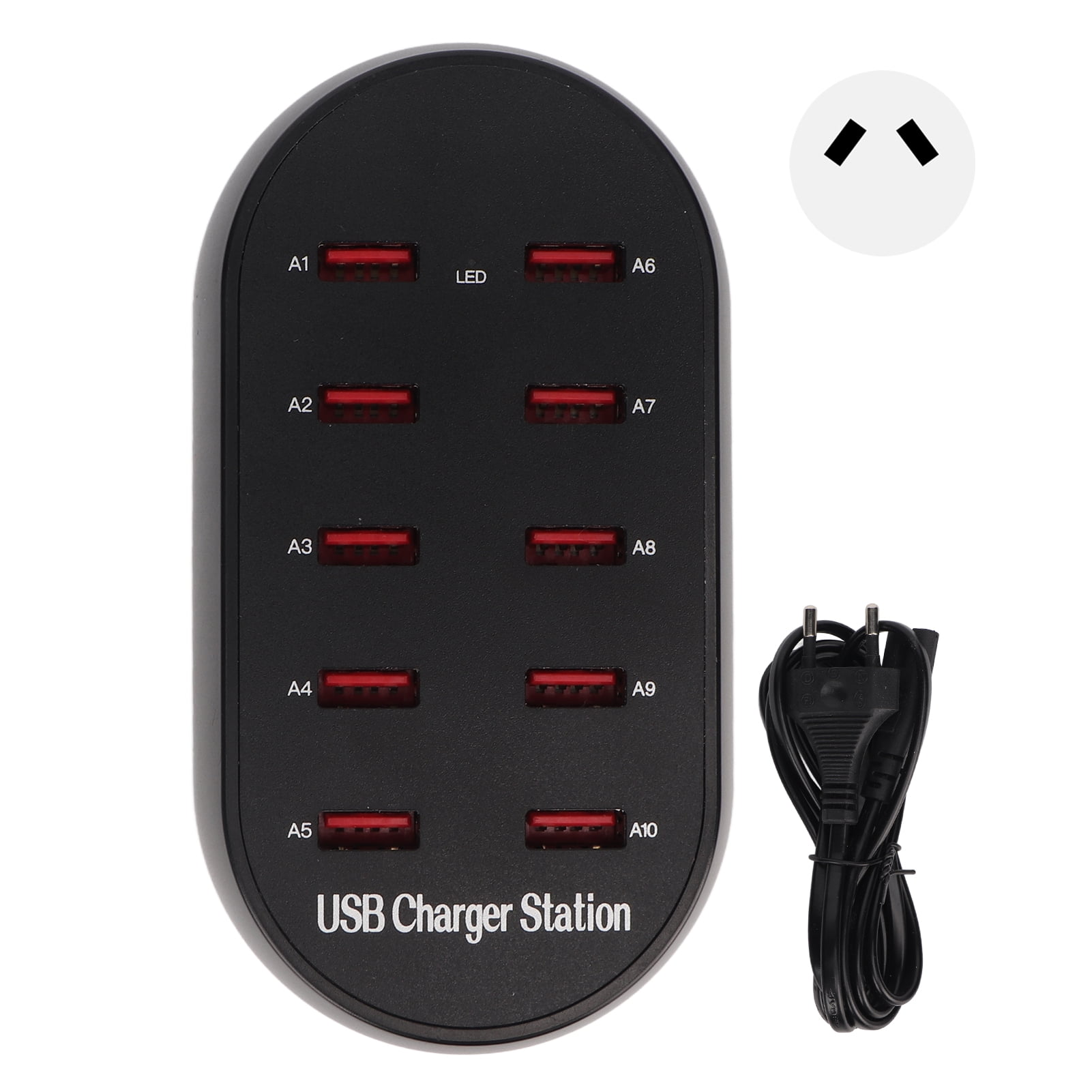 USB Charging Station 10 Port Small Desktop USB Fast Charging Hub for ...