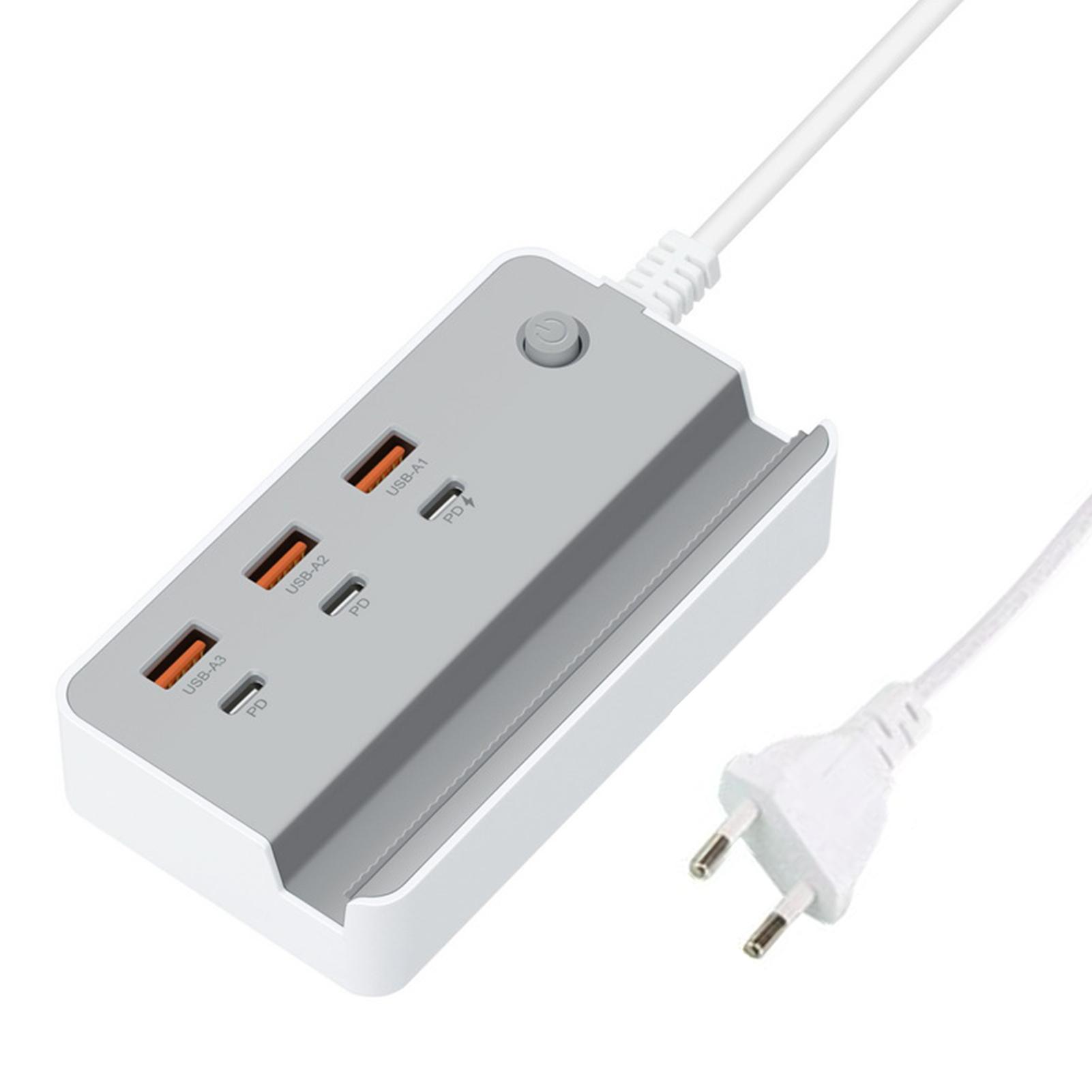 USB Charging Station, 2 in 1 Multifunctional Desktop Power Strip with 3 ...