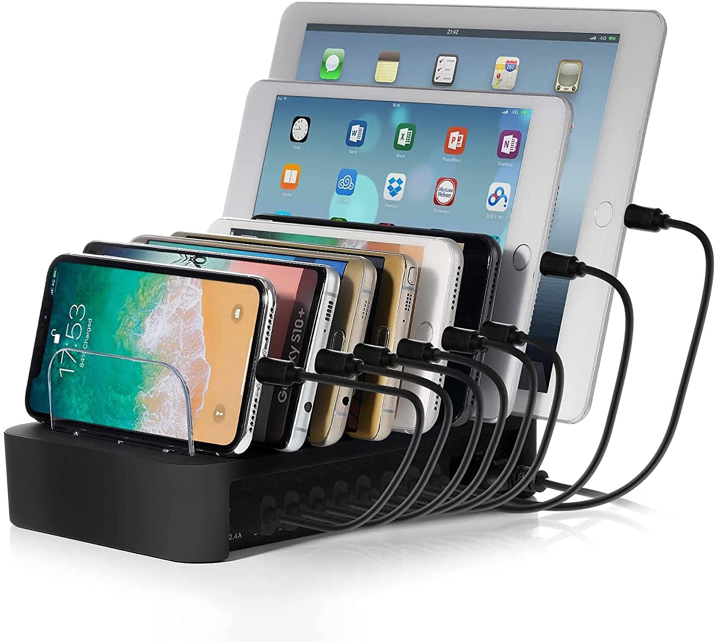 8-Port USB Charging Station & Desktop Charger for Multiple Devices ...