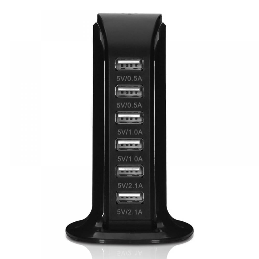 USB Charging Station for Multiple Devices 30W,Wall Charger Block 6 USB ...