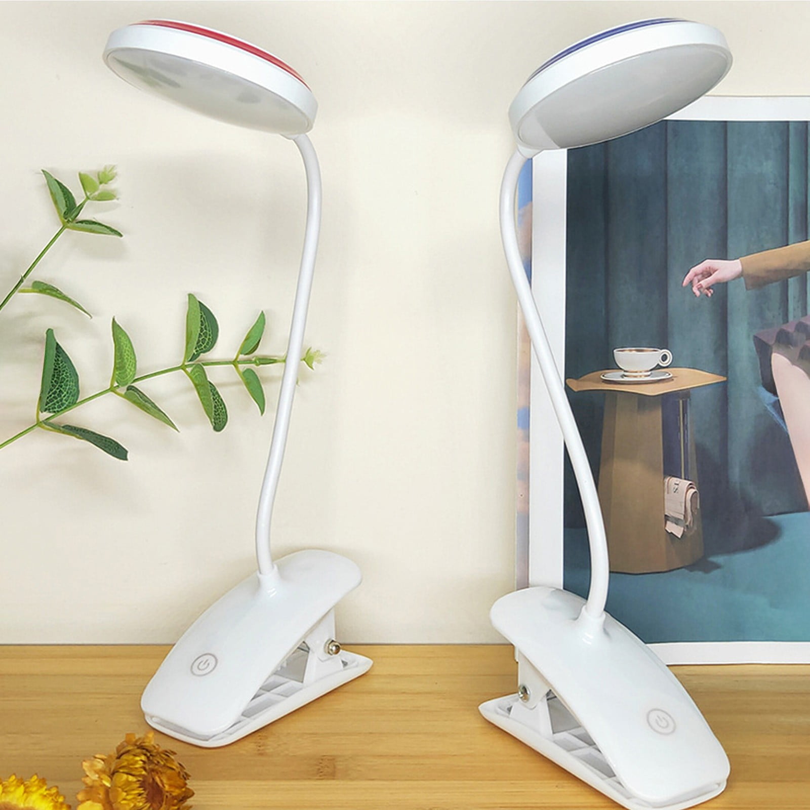 USB Clip Desk Light, Portable LED Night Lamp, Adjustable Brightness ...