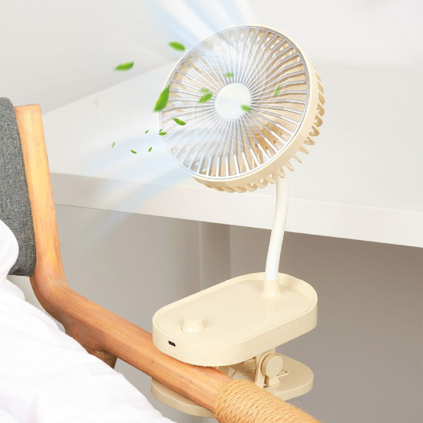 USB Clip Fan, 3 Speeds Small Desktop Fan with Strong Grip Clamp, 360掳 ...