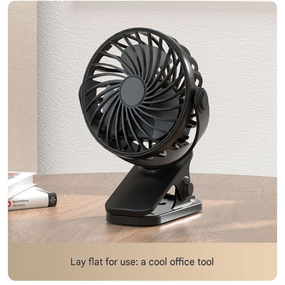 USB Clip Fan 500mAh 3-Speed Quiet Foldable Lightweight 3 Colors ...