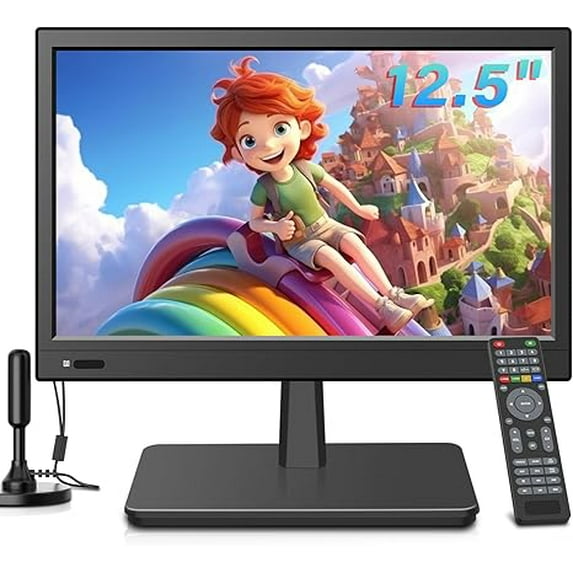 12.5-Inch Portable TV with HDMI/USB Input, Built-in Speakers ...