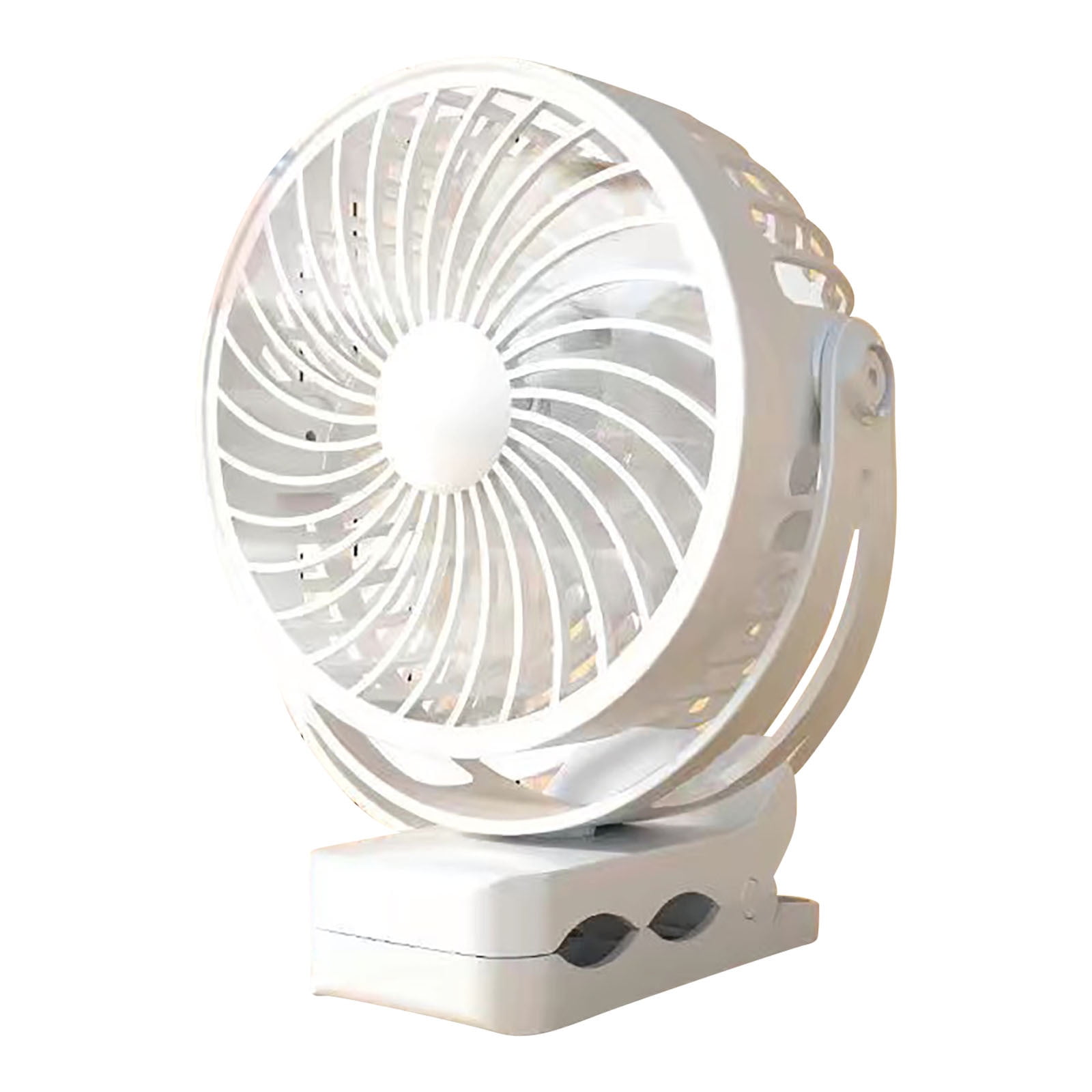 USB Clip On Rotating Rechargeable Fan Small Silent Portable Desktop Fan ...