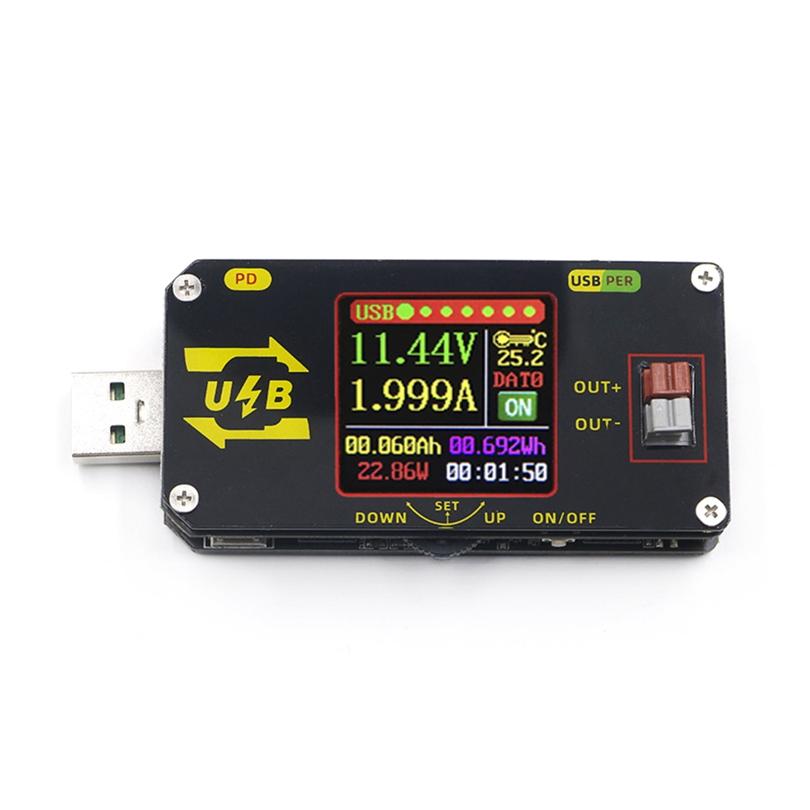 USB Color screen charging tester Numerical control voltage Buck and ...